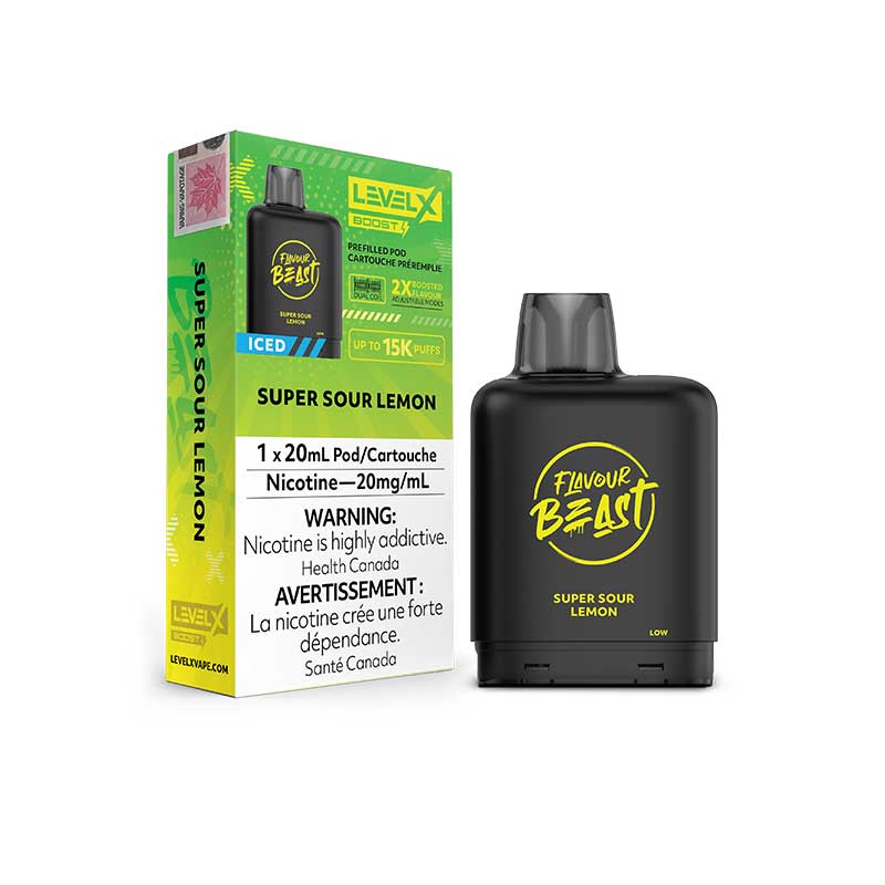 Level X Flavour Beast Boost Pod - Super Sour Lemon Iced | Bay Vape